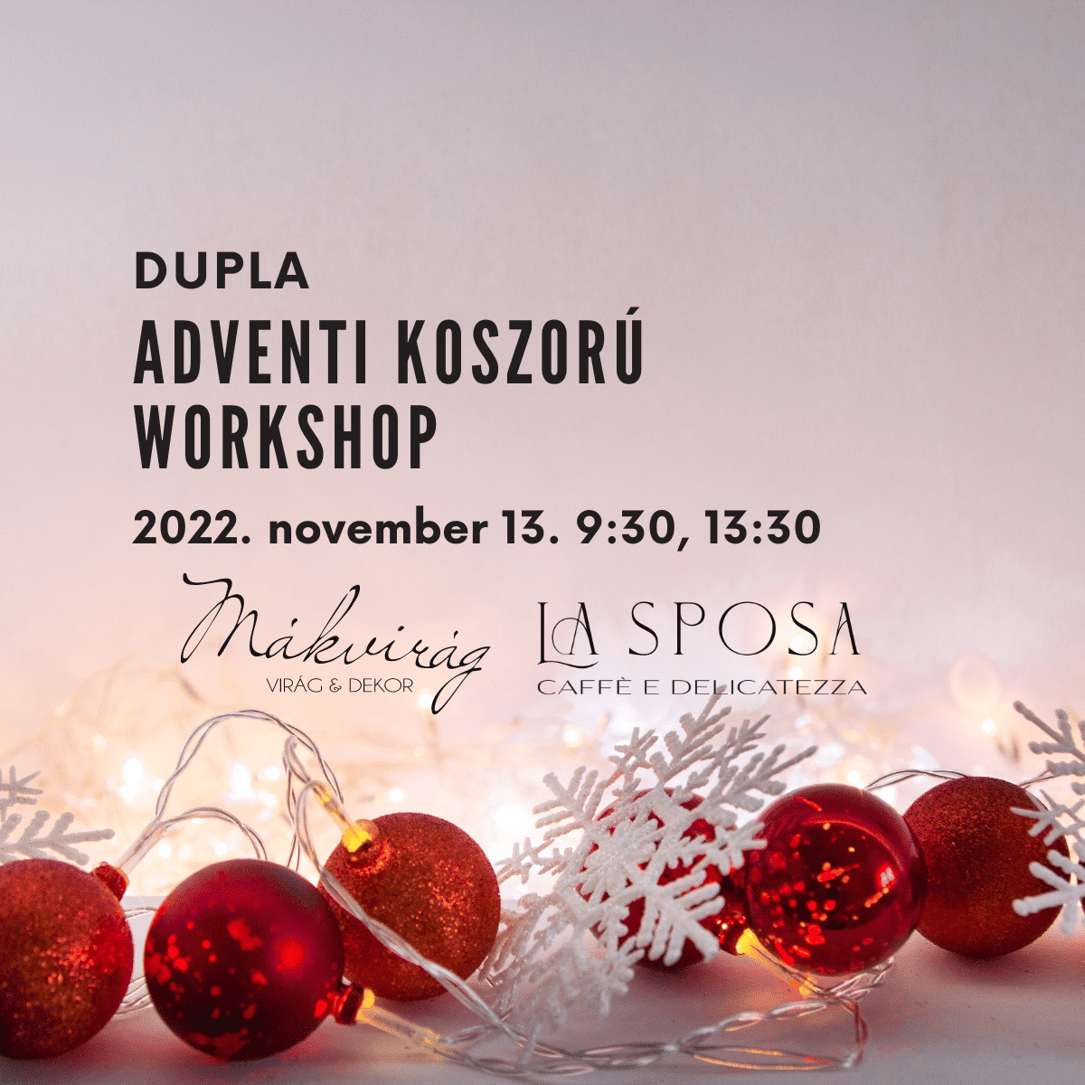 adventi koszorú készítő workshop